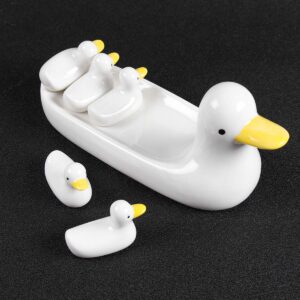 Useful 6pcs Ceramic Chopsticks Stands Set Lovely Duck Shape Chopsticks Rest Stand Knife Fork Holder