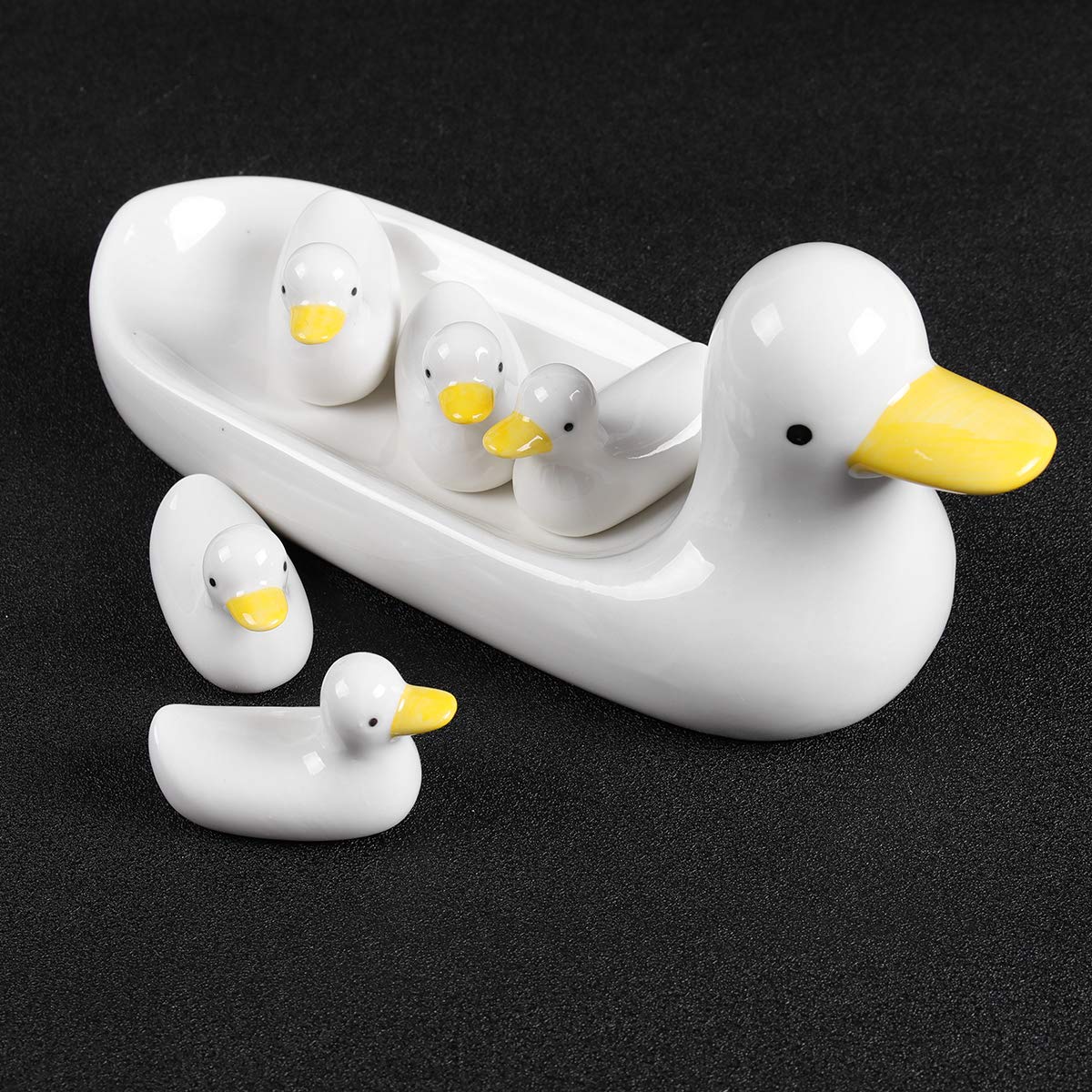 Useful 6pcs Ceramic Chopsticks Stands Set Lovely Duck Shape Chopsticks Rest Stand Knife Fork Holder