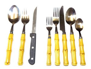 bellamo bamboo style 26-piece flatware set