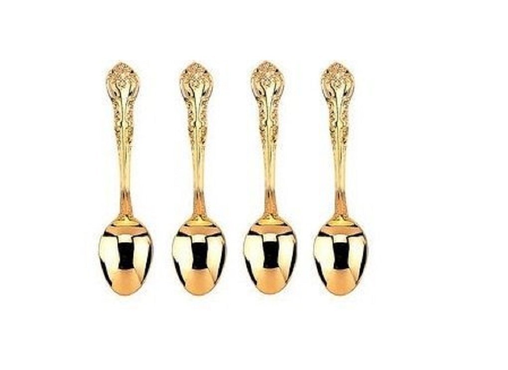 HIC Gold Plated Traditional Demi Spoon - Set of 4