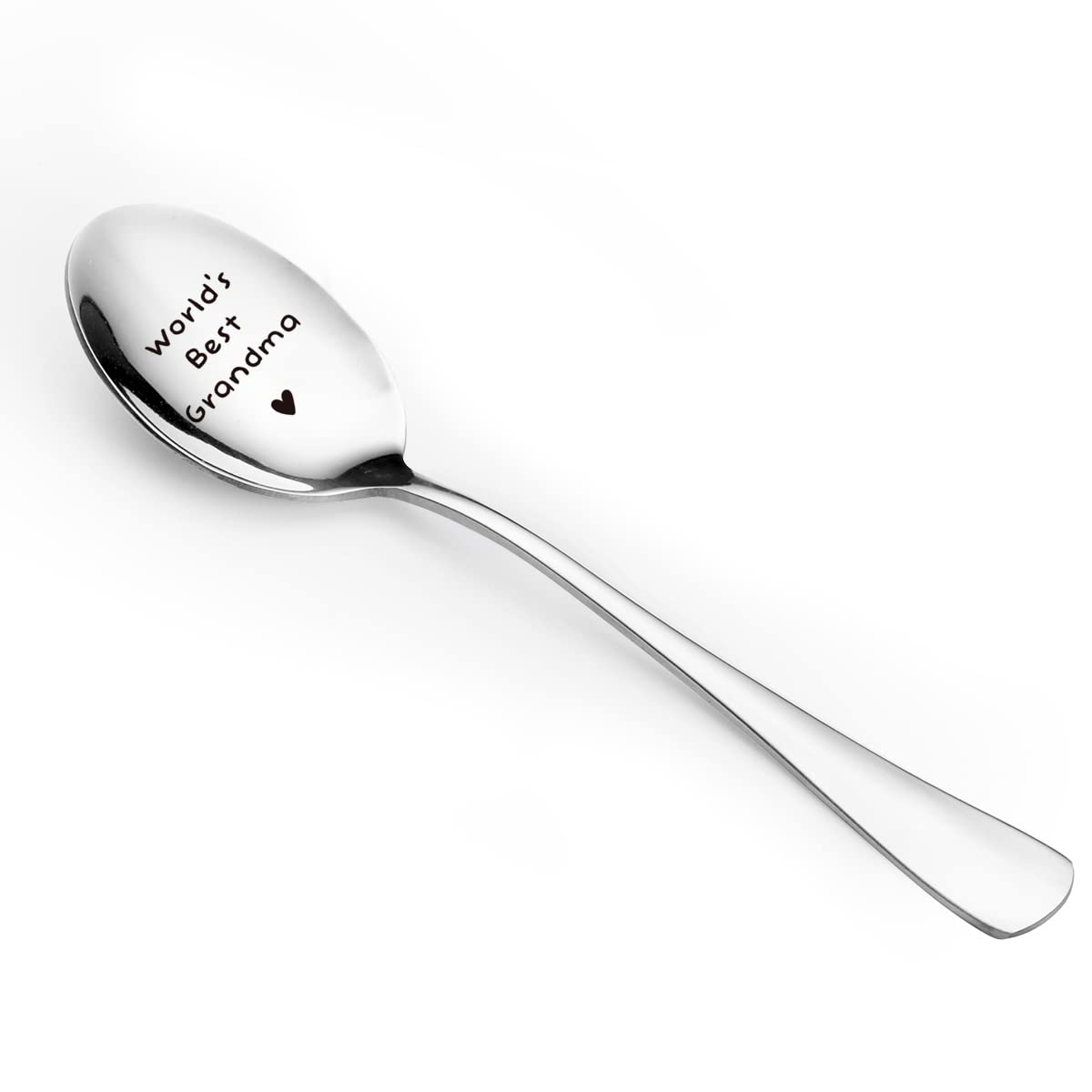 World's Best Grandma Spoon - Funny Grandma Spoon Engraved Stainless Steel Tea Coffee Spoon - Grandma Gift from Granddaughter Grandson for Mother's Day/Birthday/Christmas