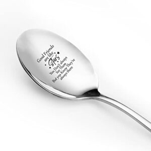 best friend spoon gifts - funny good friends are like stars you don't always see them spoon engraved stainless steel for coffee/tea/ice cream/dessert lovers friendship gift