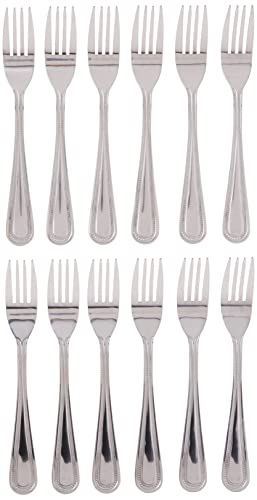 Winco 12-Piece Dots Salad Fork Set, 18-0 Stainless Steel, Silver