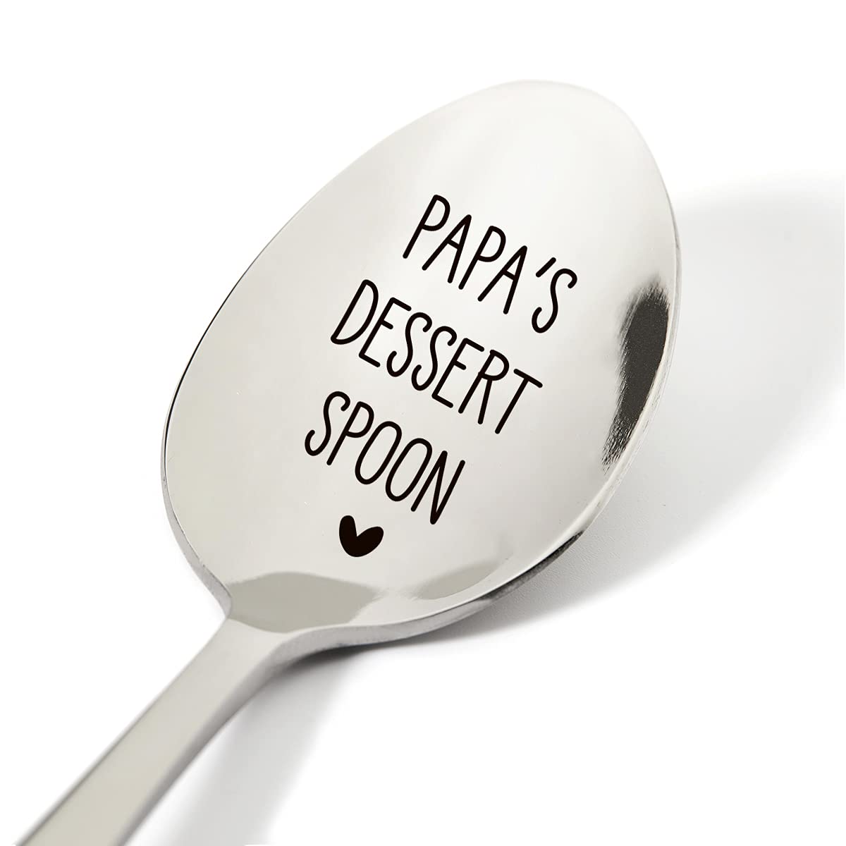 Papa Gifts, Funny Papa's Dessert Spoon Engraved Stainless Steel, Dessert Lovers Food Gifts for Men Dad Birthday Father's Day Christmas Gift