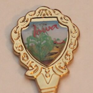 Iowa State Souvenir Gold Plated Collectible Twist Spoon 5" lpco