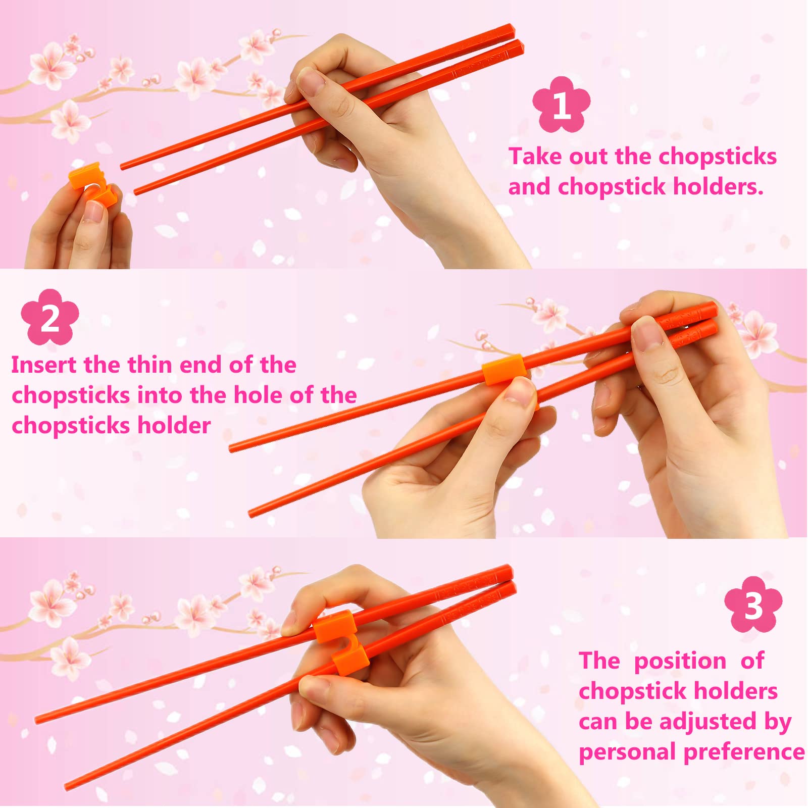 Fejapa 10 Pairs Wooden Chopstick Helpers Wood Training Chopsticks Adult Practice Chopsticks Beginners Right Left Handed Easy Chopsticks Learner Learning Chopsticks Trainer Senior Disabled