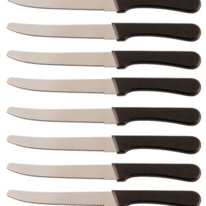 Steak Knives Serrated Set, Restaurant Quality, Stainless Steel, 4.25-Inch, Rounded Tip, Set of 8 (8)