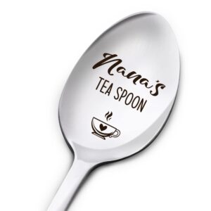 spoon gift for nana, nana's tea spoon, mother’s day birthday thanksgiving christmas gifts for best grandma ever, grandmother gifts from granddaughter grandson grandchildren, stainless steel