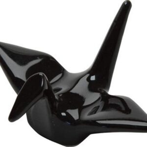 JapanBargain, Porcelain Chopstick Rest, Origami Crane Shape, Set of 4 (Black)