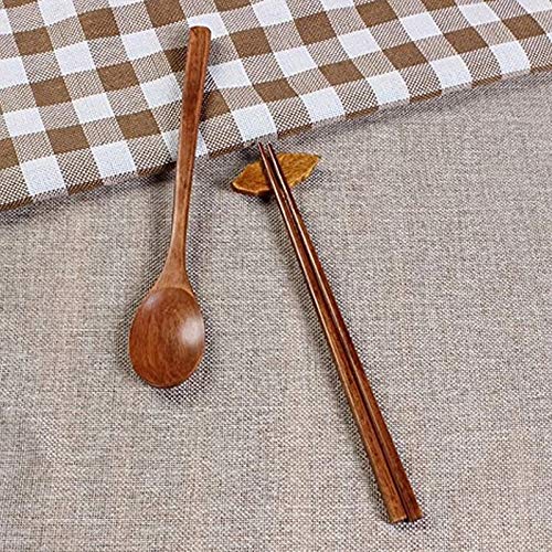 5 Set of Spoons and Chopsticks Handmade Cutlery Tableware Spoons Wooden Korean Jujube Tree Dinnerware Sets Combinations Utensil