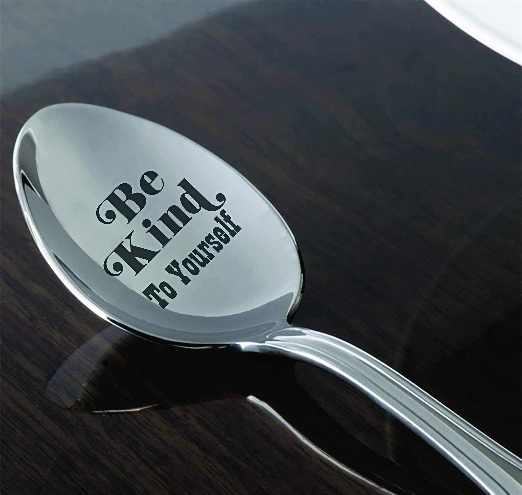 THE BASH AFFAIR Positive Affirmation Inspirational Gift For Teen Boy Girl | Be Kind To Yourself | Birthday Gift For Son Daughter/Kids Spoon Gift | Stainless Steel Spoon Gift - 7 Inch