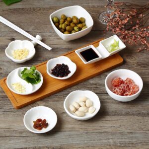 MULHUE 8 PCS Ceramic Plum Blossom Chopsticks Rest Sauce Dish, Chinese Fine Porcelain Chopsticks Spoon Fork Rest Holder Knife Holder