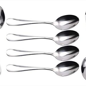 Mini Skater 6 Pcs Stainless Steel Spoons 5.5 Inch Small Mirror Polishing Tea Dessert Coffee Soup Dinner Spoon for Toddlers Students