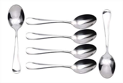 Mini Skater 6 Pcs Stainless Steel Spoons 5.5 Inch Small Mirror Polishing Tea Dessert Coffee Soup Dinner Spoon for Toddlers Students