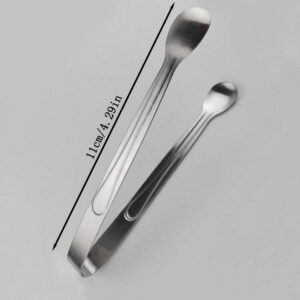 MOTZU 2 Pieces Mini Appetizers Tongs 4-Inch Serving Tong - Premium 18/8 Stainless Steel Sugar Clamp Tongs Silver Perfect for Tea Party, Coffee Bar, Ice, Buffet, Kitchen