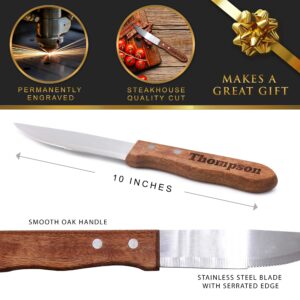 Custom Monogrammed Wood Steak Knives - Couples Housewarming Gift - Engraved and Personalized (2)