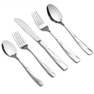 nicesh 40-piece stainless steel flatware cutlery, service for 8