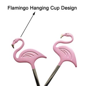 Maydahui 2PCS Flamingo Spoons 5.1 inch Animal Spoon18/10（304）Stainless Steel Dessert Coffee Stirring Spoon Teaspoon Tableware Kitchen Tools