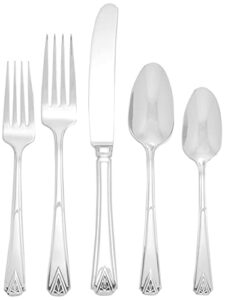 oneida deauville 45 piece fine flatware set, service for 8, 18/10 stainless steel, silverware set, dishwasher safe