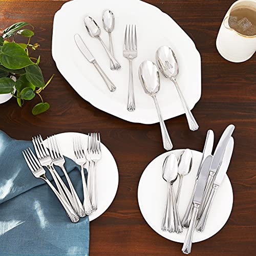 Oneida Deauville 45 Piece Fine Flatware Set, Service for 8, 18/10 Stainless Steel, Silverware Set, Dishwasher Safe