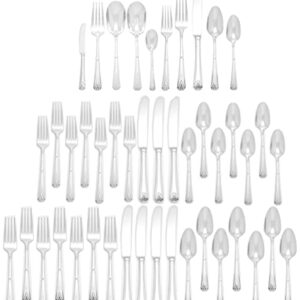 Oneida Deauville 45 Piece Fine Flatware Set, Service for 8, 18/10 Stainless Steel, Silverware Set, Dishwasher Safe