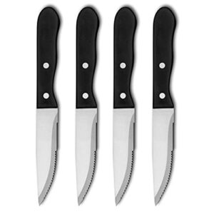 4 pcs sharp steak knives stainless steel kitchen knife plastic handle utensil