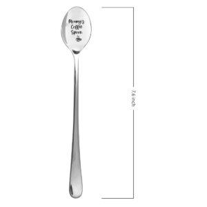 Mommy's Coffee Spoon - Coffee Lover Stainless Steel Engraved Spoon Funny Mommy Gift for Mothers Day Christmas Birthday