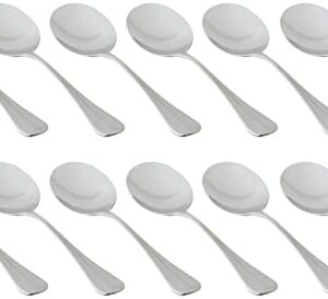 Winco Shangarila 12-Piece Bouillon Spoon Set, 18-8 Stainless Steel