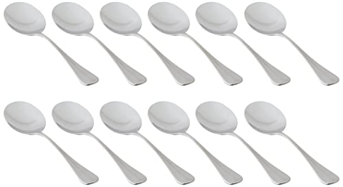 Winco Shangarila 12-Piece Bouillon Spoon Set, 18-8 Stainless Steel