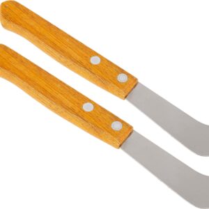 OFXDD Knife for Butter - Pack of 2 - Wooden Handle Spreader - Tool for Spreading Peanut