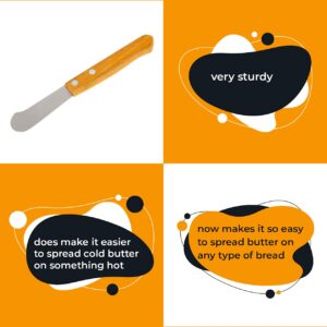 OFXDD Knife for Butter - Pack of 2 - Wooden Handle Spreader - Tool for Spreading Peanut