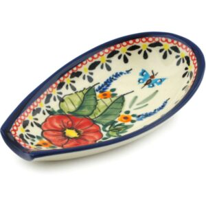 polish pottery spoon rest from zaklady ceramiczne boleslawiec 1015-149 art unikat signature pattern