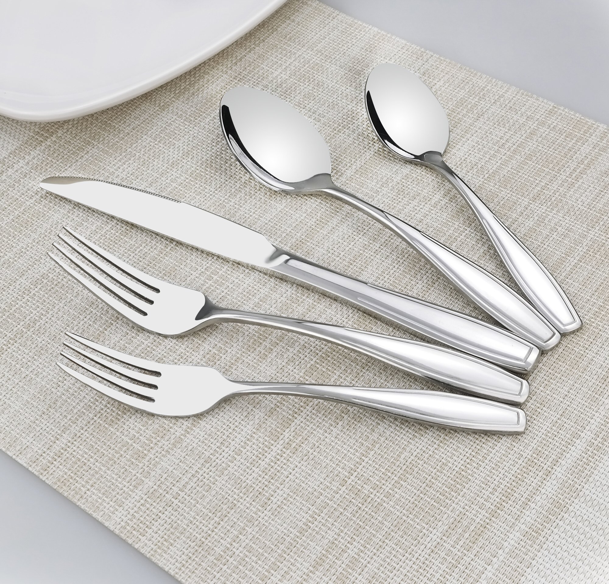 Pekky 80-piece Stainless Steel Flatware Set, Service for 16