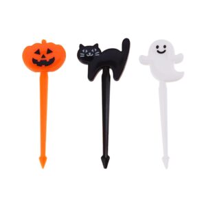 12PCS Halloween Cocktail Picks Fruit Fork Creative Fashion Cartoon Fruit Sign Childrens Holiday Fruit Fork Set