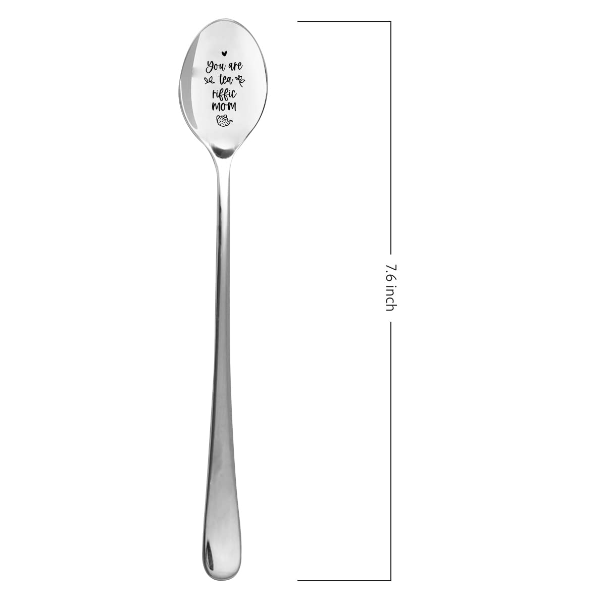 You are Tea Riffic Mom Spoon Teaspoon - Tea Lover Stainless Steel Engraved Spoon Funny Mother Gift for Mother's Day Christmas Birthday