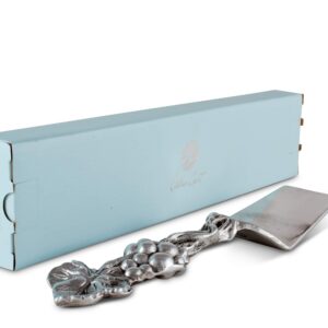 Arthur Court Metal Pie/Cake/Lasagna Server Grape Pattern Sand Casted In Aluminum With Artisan Quality Hand Polished 10.75 Inch Long Spatula