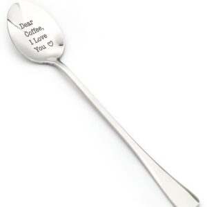 Funny Coffee Spoon - Engraved Stainless Steel Spoon with Life Begins After Coffee Quote - Great Gift for Coffee Lovers