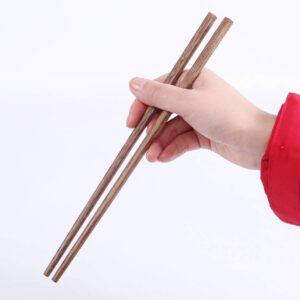 10 Pairs Chinese Ebony Wenge Wood Organic Chopsticks Set - Reusable Natural"Ji Chi Mu" - For Daily Use, Hotpot, Sushi Dinner, Wedding Dinner, Picnic, and Restaurants, etc.