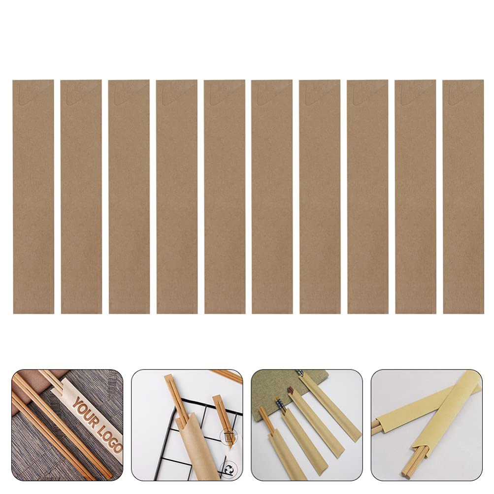 Cabilock 100Pcs Disposable Chopsticks Bags Paper Cutlery Holder for Kitchen Restaurant Spoon Chopsticks Flatware Holder Sleeve