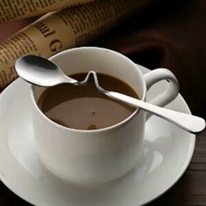 10PCS Stainless Steel Honey Milk Coffee Mixing Spoons Teaspoon with Curved Handle - 7 Inch Long