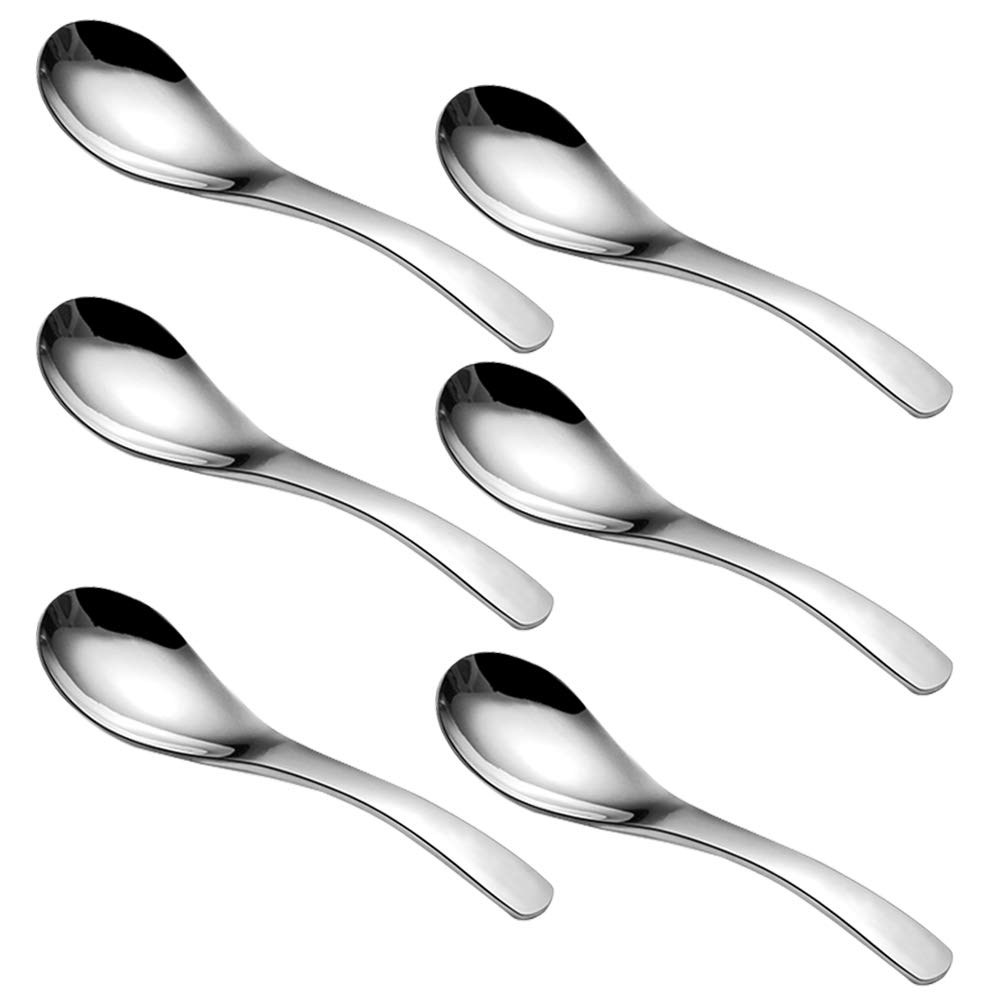 Set of 6, Heavy-Duty Soup Spoons, findTop Stainless Steel Soup Spoons, Table Spoons- 5.8 Inches