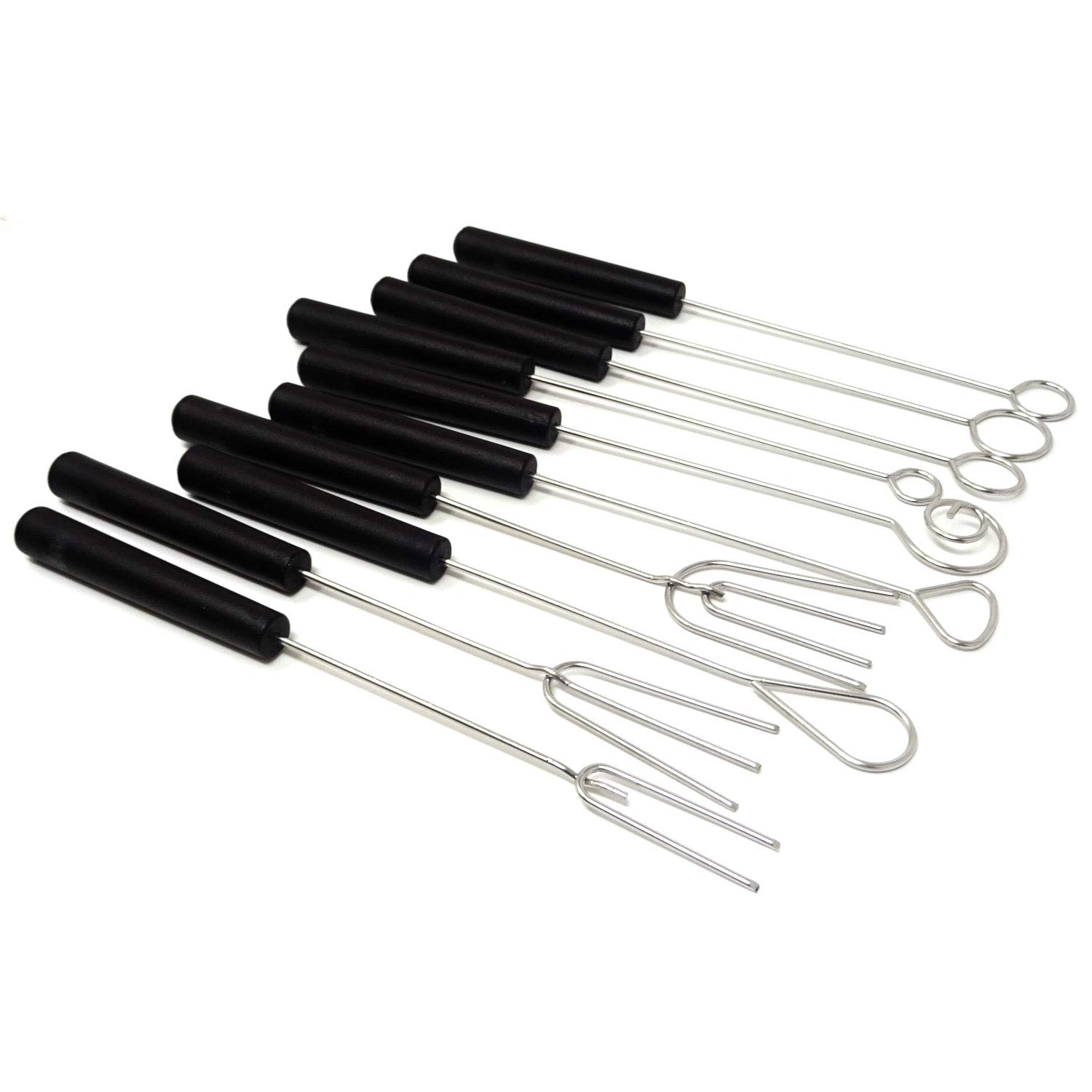 Honbay 10PCS Stainless Steel Chocolate Candy Dipping Forks Fondue Forks for Baking