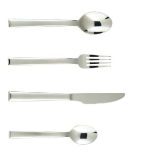 Fortessa Still 18/10 Stainless Steel Flatware Dessert/Oval Soup Spoon, Set of 12