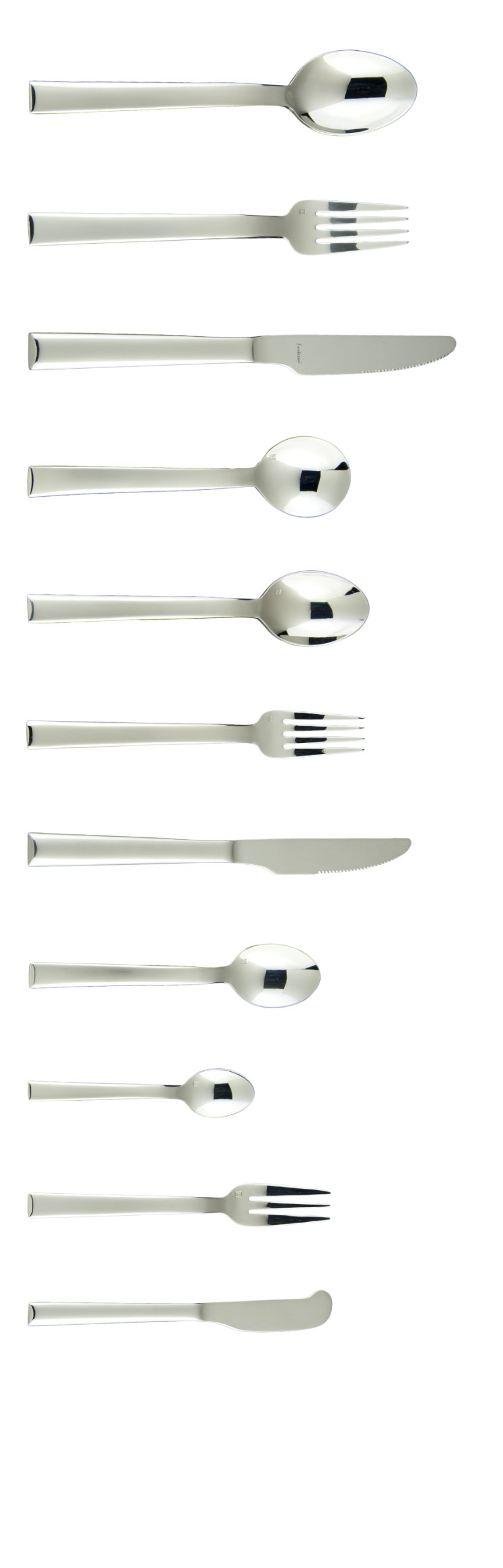 Fortessa Still 18/10 Stainless Steel Flatware Dessert/Oval Soup Spoon, Set of 12