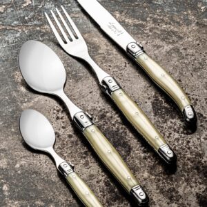 Laguiole Style de Vie flatware, cutlery set, Premium Line, 24 pieces, mother of pearl color