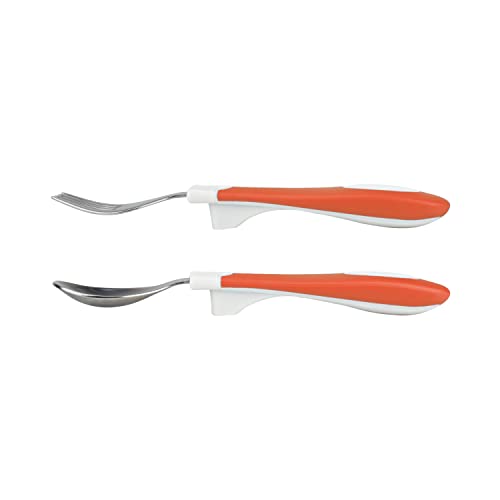 Dr. Brown’s Designed to Nourish Soft-Grip Spoon and Fork Set, Coral (Pack of 2)