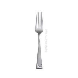 Oneida Script 45 Piece Everyday Flatware Set, 6.35 LB, Metallic