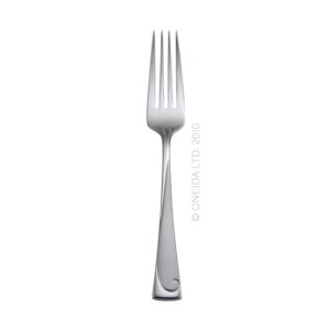 Oneida Script 45 Piece Everyday Flatware Set, 6.35 LB, Metallic