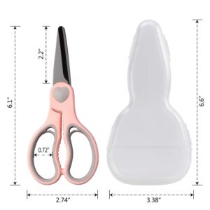 Ceramic Scissors for Baby Food by WELLSTAR, Black Blade Safety Healthy BPA Free Portable Toddler Shears with Protective Cover and Travel Case, 2 Pack