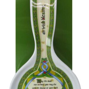 New Bone China Spoon Rest With Irish Blessing And Celtic Design, 22Cm